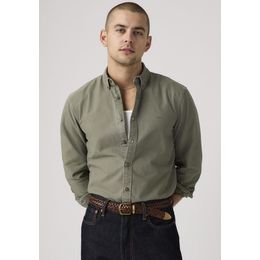 Levi's Langarmhemd LEVI'S "AUTHENTIC BUTTON DOWN", Herren, Gr. L, N-Gr, mulled basil garment dye, Web, Obermaterial: 100% Baumwolle, Hemden Langarmhemd, mit Ton-in-Ton Logostickerei auf der Brust