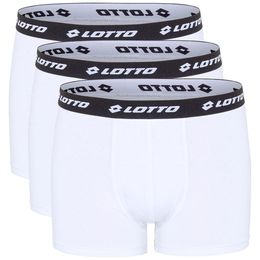 Boxershorts Lotto, Herren, Gr. XL (56/58), wei&szlig; (hellwei&szlig;), 95% Baumwolle, 5% Elasthan, unifarben, Unterhosen Boxershorts, - in vorteilhaftem Sparpack