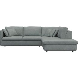 Ecksofa FLEXLUX "Lovane, elegant und zeitlos, bequem, L-Form", blau (sky blau), B:295cm H:84cm T:272cm, 62% Polyester/14% Cotton/7% Linen, Sofas, Ecksofa, Weich & anschmiegsam, gro&szlig;e Sitztiefe auf Kaltschaum, Dekokissen inkl.