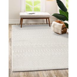 Teppich the carpet "Lima", beige (creme), B:160cm H:12mm L:230cm, Polyester, Teppiche, Teppich, Designer Teppich Flor 1 recyceltem Polyester waschbar