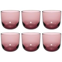 Glas "Wassergl&auml;ser Like Glass 280 ml 6er Set", pink (grape), 6 tlg., Glas, LIKE. BY VILLEROY & BOCH, Trinkgef&auml;&szlig;e, Glas