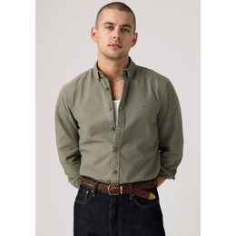 Levi's Langarmhemd LEVI'S "AUTHENTIC BUTTON DOWN", Herren, Gr. M, N-Gr, mulled basil garment dye, Web, Obermaterial: 100% Baumwolle, Hemden Langarmhemd, mit Ton-in-Ton Logostickerei auf der Brust