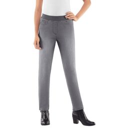 Schlupfjeans Inspirationen, Damen, Gr. 20, Kurzgr&ouml;&szlig;en, grau (grau, denim), 78% Baumwolle, 20% Polyester, 2% Elasthan, unifarben, lang, Jeans Schlupfjeans