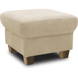 Polsterhocker Home Affaire "Yesterday", beige (creme), B:58cm H:42cm T:58cm, Struktur (100% Polyester);Primabelle-Microfaser (100% Polyester);Microfaser Antikleder-Optik Melrose (100% Polyester), Hocker, Polsterhocker, passend zur "Yesterday"-Serie