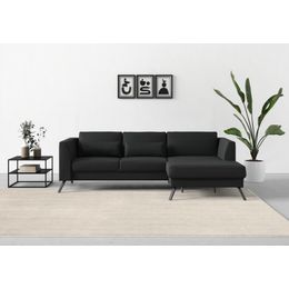 Sit & More Ecksofa SIT & MORE "Lindholm L-Form", schwarz, B:262cm H:88cm T:171cm, Sofas, Ecksofa, mit Sitztiefenverstellung und Federkern