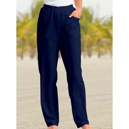 Schlupfhose Classic Basics, Damen, Gr. 42, Normalgr&ouml;&szlig;en, blau (marine), 100% Baumwolle, unifarben, lang, Hosen Schlupfhose