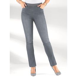 Schlupfjeans Inspirationen, Damen, Gr. 225, Extrakurzgr&ouml;&szlig;en, grau (grau, denim), 78% Baumwolle, 20% Polyester, 2% Elasthan, unifarben, lang, Jeans Schlupfjeans