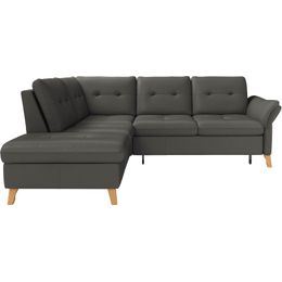 Sit & More Ecksofa SIT & MORE "G&ouml;teborg", grau (anthrazit), B:250cm H:90cm T:226cm, Sofas, Ecksofa, inkl. Sitztiefenverstellung, wahlweise mit Bettfunktion & Bettkasten