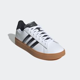 Sneaker adidas Sportswear "GRAND COURT 2.0", Damen, Gr. 40, schwarz (clear pink, better scarlet, core schwarz), Synthetik, Schuhe Sneaker, Design auf den Spuren des adidas Superstar