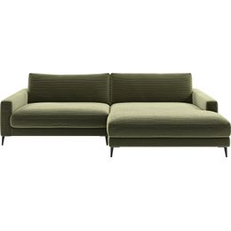 Ecksofa Home Affaire "Downtown, B/T/H: 272/190/84 cm L-Form", gr&uuml;n (oliv), B:272cm H:84cm T:190cm, 100% Polyester, Sofas, Ecksofa, weicher Sitzkomfort auch in Cord und Boucl&eacute;, incl. Zierkissen