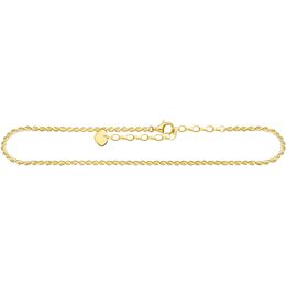 Fu&szlig;kette Thomas Sabo "AK0035-413-39-L27V, AK0035-415-40-L27V" Gr. 27, gold (gelbgoldfarben), Fu&szlig;ketten, Damen, 27, Silber 925 (recycelt), Fu&szlig;kette