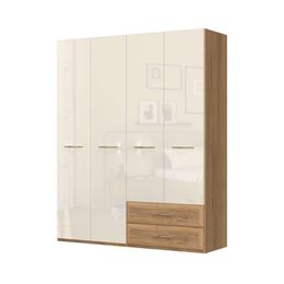 Kleiderschrank OTTO HOME "Gala, beige hochgl&auml;nzend UV lackiert, kratzfest, FSC-zertifiziert", beige (beige, pacific walnut), B:182cm H:224cm T:56cm, Holzwerkstoff, MDF, Schr&auml;nke, Kleiderschrank, hoher Schrank (224cm), wahlweise in 3 Breiten, Made in Europe
