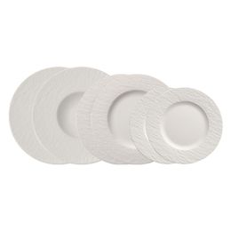 Villeroy & Boch Geschirr-Set VILLEROY & BOCH "Teller-Set Manufacture Rock 6er Set wei&szlig;", wei&szlig;, Porzellan, Geschirr-Sets, Geschirr-Set