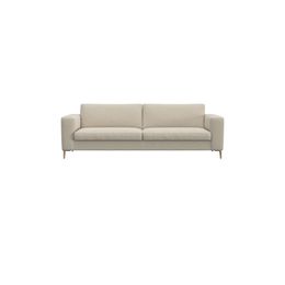 3-Sitzer FLEXLUX "Fiore, super Sitzkomfort durch Kaltschaum im Sitz", wei&szlig; (sanftes wei&szlig;), B:229cm H:85cm T:92cm, 100% Polyester, Sofas, 3-Sitzer, breite Armlehnen, F&uuml;&szlig;e Alu+ Eiche