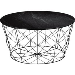 Couchtisch Salesfever "Caorle Coffeetable: Harmonisches Wohnambiente", schwarz (schwarz, schwarz, schwarz, schwarz), B:80cm H:45cm T:80cm, Tische, Couchtisch, Stilvolles Korbgestell