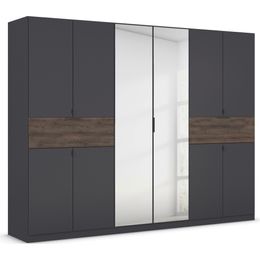 Dreht&uuml;renschrank Rauch "Kleiderschrank Schrank Garderobe W&auml;scheschrank TICAO", grau (graumetallic, atlantic oak dunkel), B:271cm H:210cm T:54cm, Holzwerkstoff, Schr&auml;nke, Dreht&uuml;renschrank, mit 2 ger&auml;umigen Schubladen, viel Stauraum MADE IN GERMANY