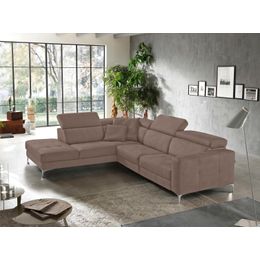 Ecksofa Egoitaliano "Matt, hoher Sitzkomfort und aufwendige Detailverarbeitung, L-Form", braun (mud), B:285cm H:100cm T:221cm, Luxus-Micofaser Lederoptik (100% Polyester) ist ein neues technisches Gewebe mit einem visuellen und taktilen Aspekt, der dem Nubuk sehr nahe kommt, mit innovativen Eigenschaften. Seine au&szlig;erordentliche Weichheit kommt von einem exklusiven Produktionsprozess, der Unreinhei