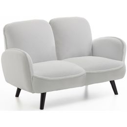 2-Sitzer "Ben", wei&szlig;, B:140cm, Samtstoff;Fellimitat, ATLANTIC HOME COLLECTION, Sofas, 2-Sitzer, mit Wellenunterfederung, Massivholzf&uuml;&szlig;e, frei im Raum stellbar