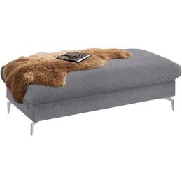 Polsterhocker W.Schillig "piedroo, Designsofa mit tollem Sitzkomfort, bequem, L-Form", grau (dolphin r66), B:141cm H:42cm T:70cm, Chenille-Flachgewebe R66 (85% Polyester, 15% Nylon), Hocker, Polsterhocker, F&uuml;&szlig;e in Silber matt