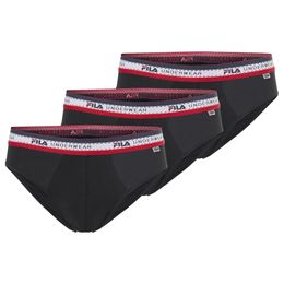 Slip Fila "MAN BRIEF", Herren, Gr. XXL, schwarz, Obermaterial: 95% Baumwolle, 5% Elasthan, unifarben, k&ouml;rpernah, Unterhosen Slip, mit feuchtigkeitsableitenden Eigenschaften