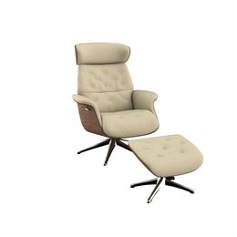 Relaxsessel FLEXLUX "Volden Fernsehsessel, verstellbarer R&uuml;cken- & Kopfst&uuml;tze, drehbar", beige (sandy beige), B:83cm H:112cm T:125cm, 100% Polyester, Sessel, Relaxsessel, Airchannels, robuster Alu Fu&szlig;, hervorragender Komfort, Holzrahmen