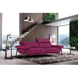 2,5-Sitzer Egoitaliano "Anais, Designsofa mit erstklassigem Sitzkomfort, Fu&szlig;farbe schattengrau", pink (fuchsia), Sofas, B/H/T: 232cm x 74cm x 106cm, Luxus-Microfaser, 2 5-Sitzer, Kopfteil verstellbar, 232 cm, Luxus-Microfaser, fuchsia, B:232cm H:74cm T:106cm