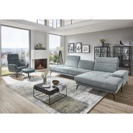 Ecksofa DIE PLANBAR "MP-IN20126 L-Form mit Kaltschaum-Polsterung", blau (ocean), B:328cm H:82cm T:190cm, 100% Polyester, Sofas, Ecksofa, mit Kopfteilverstellung, optional Sitztiefen- & Armteilverstellung
