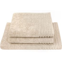 Handtuch Set Dyckhoff "Deep Harmony Energy", beige (natur), 3 Stk., Frottier, Frottier, Obermaterial: 85% Baumwolle, 15% Hanf, Handtuch-Sets, Handtuch Set, 15% Hanf; 2 Handt&uuml;cher (50x100cm), 1 Duschtuch (70x140cm)