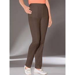 Stretch-Jeans Classic Basics, Damen, Gr. 21, Kurzgr&ouml;&szlig;en, grau (taupe), 96% Baumwolle, 4% Elasthan, unifarben, lang, Jeans Stretch-Jeans
