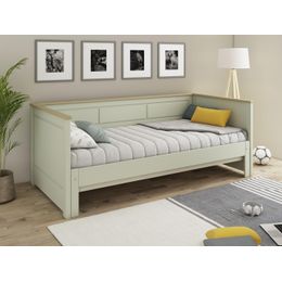 Funktionsbett OTTO HOME " ERIK " TOPSELLER Daybed, G&auml;stebett, Kinderbett, Massivholz (Kiefer)", gr&uuml;n (olive), kein H&auml;rtegrad, Daybetten, Funktionsbett, 2. Schlafplatz ausziehbar, moderner Landhausstil, Schublade optional