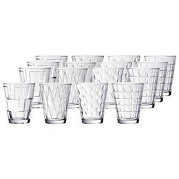 Villeroy & Boch Glas VILLEROY & BOCH "Wassergl&auml;ser Dressed Up 310 ml 16er Set transparent", bunt (transparent), 16 tlg., Glas, Trinkgef&auml;&szlig;e, Glas
