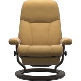 Relaxsessel stressless "Consul", gelb (honey paloma), B:85cm H:100cm T:77cm, Leder BATICK: BATICK ist ein leicht korrigiertes, durchgef&auml;rbtes und genarbtes M&ouml;belleder, bei dem die meisten Unebenheiten und Spuren in der Regel entfernt wurden.;Leder PALOMA: PALOMA ist ein durchgef&auml;rbtes Semianilin-M&ouml;belleder mit nat&uuml;rlicher Narbung.;ROHLEDER Stoff Q2 FARON: Ein fester zuverl&auml;ssiger Boucl&eacute; mit einem 