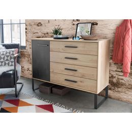 Kombikommode Wiemann "Br&uuml;ssel", beige (steineiche nachbildung, schiefer nachbildung), B:120cm H:89cm T:43cm, Sideboards, Kombikommode, vormontiert