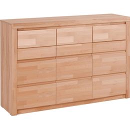 Kommode OTTO HOME "Silkeborg", beige (kernbuche teilmassiv), B:130cm H:85cm T:35cm, Holz teilmassiv, Sideboards, Kommode, Breite 130 cm