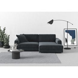 Ecksofa Trendmanufaktur "Bourbon, Mega Designsofa mit tollem Sitzkomfort, Breite 250cm, L-Form", schwarz (anthazit), B:250cm H:84cm T:176cm, 88% Polyester, 12% Polyacryl, Sofas, Ecksofa, extra tiefe Sitzfl&auml;che, wahlweise mit Sitztiefenverstellung