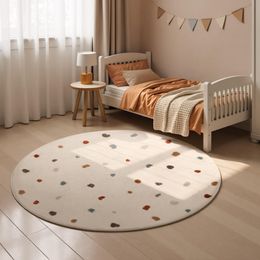 Kinderteppich Hanse Home "Funny Dots", creme, multifarben, B:160cm H:8mm L:160cm, Polypropylen, Teppiche, Kinderteppich, Spielteppich, Kinderzimmer, Kurzflor, Spielunterlage, auch in rund, Topseller