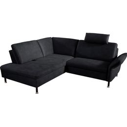 Ecksofa Alina "Janis", blau (graublau gdu 10), B:252cm H:108cm T:207cm, Microfaser Antiklederoptik (100% Polyester), Sofas, Ecksofa, inkl. Sitztiefenverstellung und Kopfst&uuml;tze