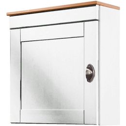 H&auml;ngeschrank Home Affaire "Oslo", gelb (cremefarben, honigfarben), B:50cm H:55cm T:29cm, Massivholz, Schr&auml;nke, H&auml;ngeschrank, 50 cm breit, aus massiver Kiefer, 1 T&uuml;r, Metallgriff, Landhaus-Optik