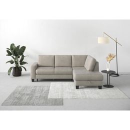 Ecksofa Home Affaire "Summer L-Form", grau (steel), B:236cm H:91cm T:170cm, 95% Polyester, 5% Polyamid, Sofas, Ecksofa, mit Ottomane, mit oder ohne Bettfunktion und Bettkasten, Cord-Bezug