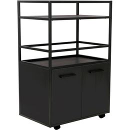 Barschrank Inosign "Perth", schwarz, B:60cm H:94cm T:40cm, FSC-zertifizierter Holzwerkstoff, Metall, Schr&auml;nke, Barschrank, Barschrank mit 2 T&uuml;ren & offenem Fach - (B/T/H) 60/40/94 cm
