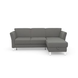 Sit & More Ecksofa SIT & MORE "Visby L-Form", grau, B:248cm H:87cm T:162cm, Sofas, Ecksofa, wahlweise mit Bettfunktion und Bettkasten, frei im Raum stellbar