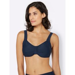 Bustier-Bikini-Top feel good, Damen, Gr. 42, Cup D, blau (marine), Elasthan, Polyamid, Bikini-Oberteile Bustier-Bikini-Top