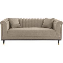 2-Sitzer Home Affaire "Chamby New", beige, B:180cm H:71,5cm T:85cm, Boucl&eacute; (100% Polyester), Sofas, 2-Sitzer, im Boucl&eacute;-Strukturbezug mit Steppung im Lehnenbereich