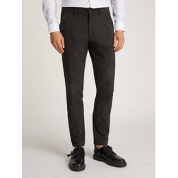 Chinohose Calvin Klein "SATEEN STRETCH SLIM CHINO", Herren, Gr. 30, L&auml;nge 34, schwarz (ck schwarz), Web, Obermaterial: 98% Baumwolle, 2% Elasthan, unifarben, slim fit lang, Hosen Chinohose, mit Logopatch