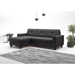 Ecksofa Home Affaire "Varese", schwarz, B:239cm H:91cm T:164cm, Sofas, Ecksofa, wahlweise mit Bettfunktion und Bettkasten