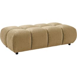 Polsterhocker Home Affaire "Cozy Bubble, mit eleganter Steppung, weich gepolstert, 143x73 cm", butter, B:143cm H:41cm T:73cm, 100% Polyester, Hocker, Polsterhocker, passend zum Sofa und dem drehbaren Sessel der Graceland-Serie