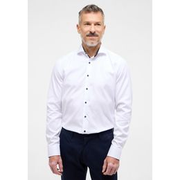 Langarmhemd Eterna "SLIM FIT", Herren, Gr. 42, Normalgr&ouml;&szlig;en, wei&szlig;, Twill, 100% Baumwolle, schmal, Manschette, Hemden Langarmhemd, NON IRON (b&uuml;gelfrei)