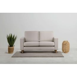 2-Sitzer OTTO HOME "Tvinno", beige (sand), B:155cm H:87cm T:86cm, 100% polyester, Sofas, 2-Sitzer, im skandinavischen Stil, mit Massivholzf&uuml;&szlig;en, Breite 155 cm