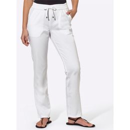 Schlupfjeans Classic Basics, Damen, Gr. 48, Normalgr&ouml;&szlig;en, wei&szlig;, 100% Baumwolle, unifarben, lang, Jeans Schlupfjeans