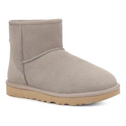 UGG Australia Schlupfboots UGG "Unisex Classic Mini II", M&auml;dchen, Gr. 5 (36), grau (hellgrau), Veloursleder, Basic, Schuhe Schlupfboots, Bequemschuh, Freizeitschuh im Twinface-Design